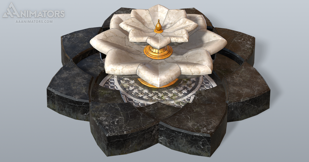 Low Poly Fountain 06 | 3D Exterior | Unity Asset Store