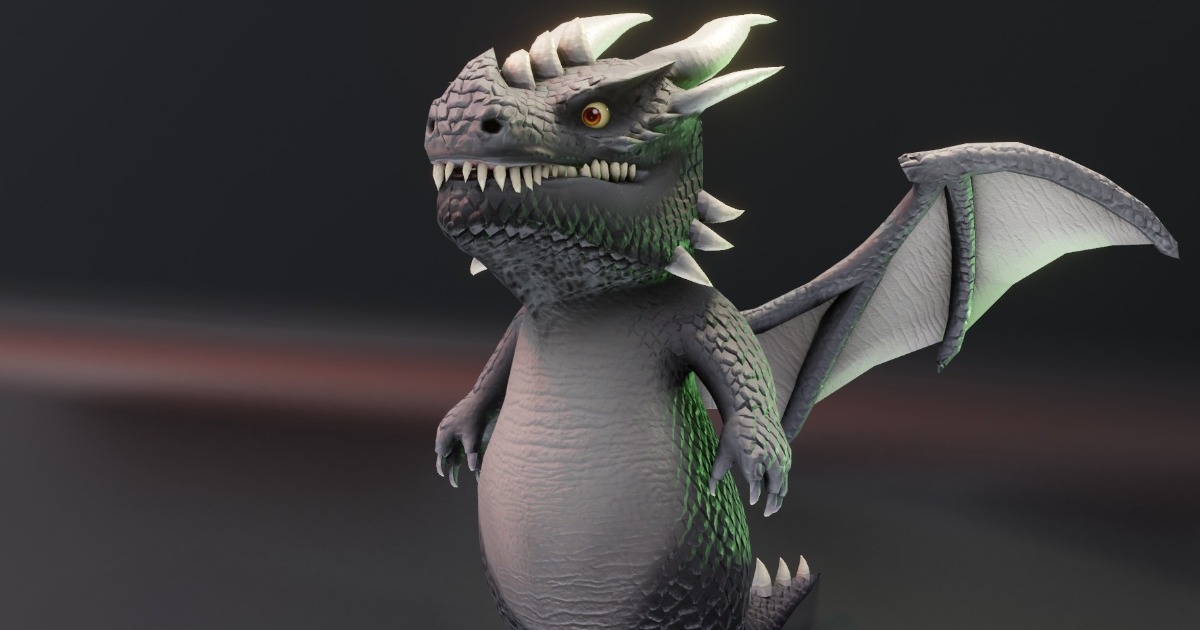 Cartoon Gray Dragon Rigged Low-poly 3D Model | 3D Characters | Unity ...