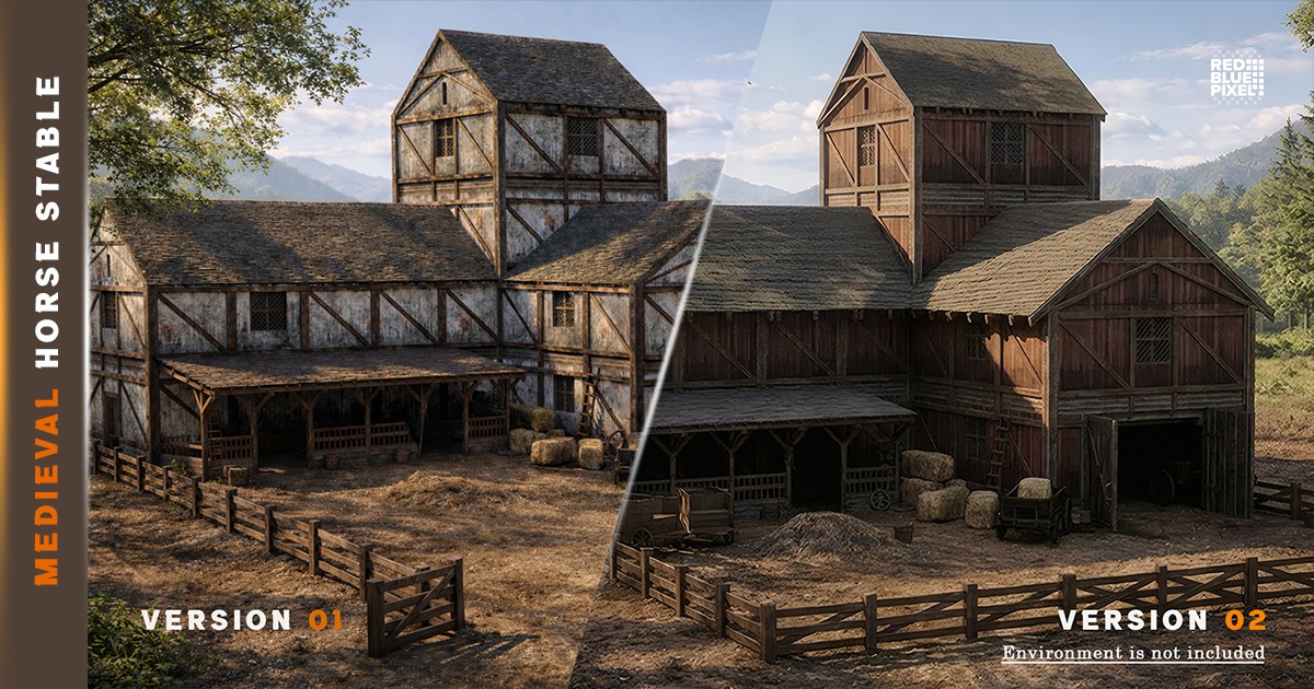 Medieval Horse Stable | 3D Props | Unity Asset Store