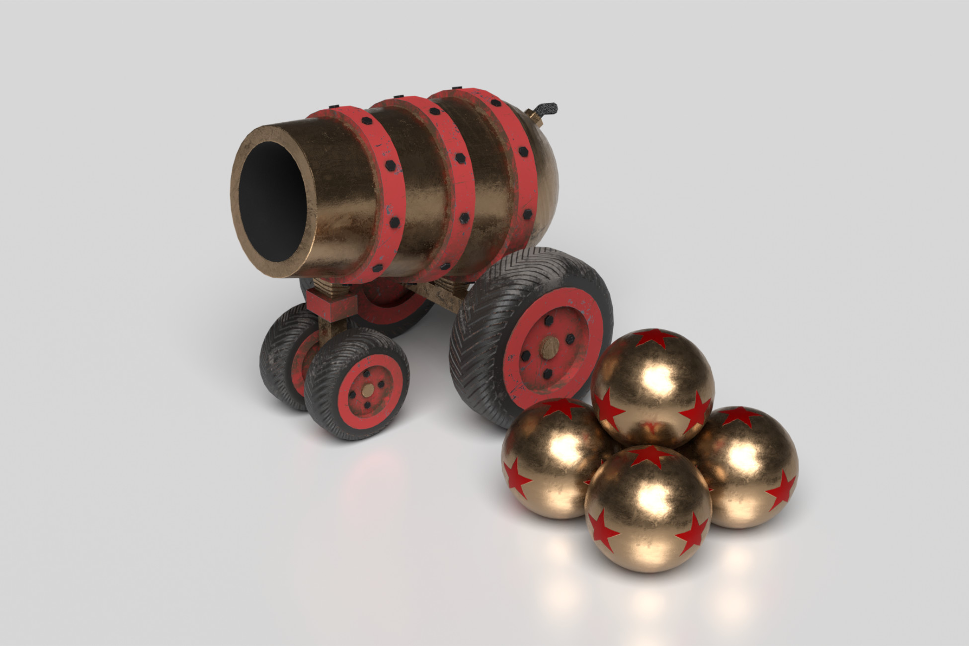 Mini Cannon - Bronze | 3D Weapons | Unity Asset Store