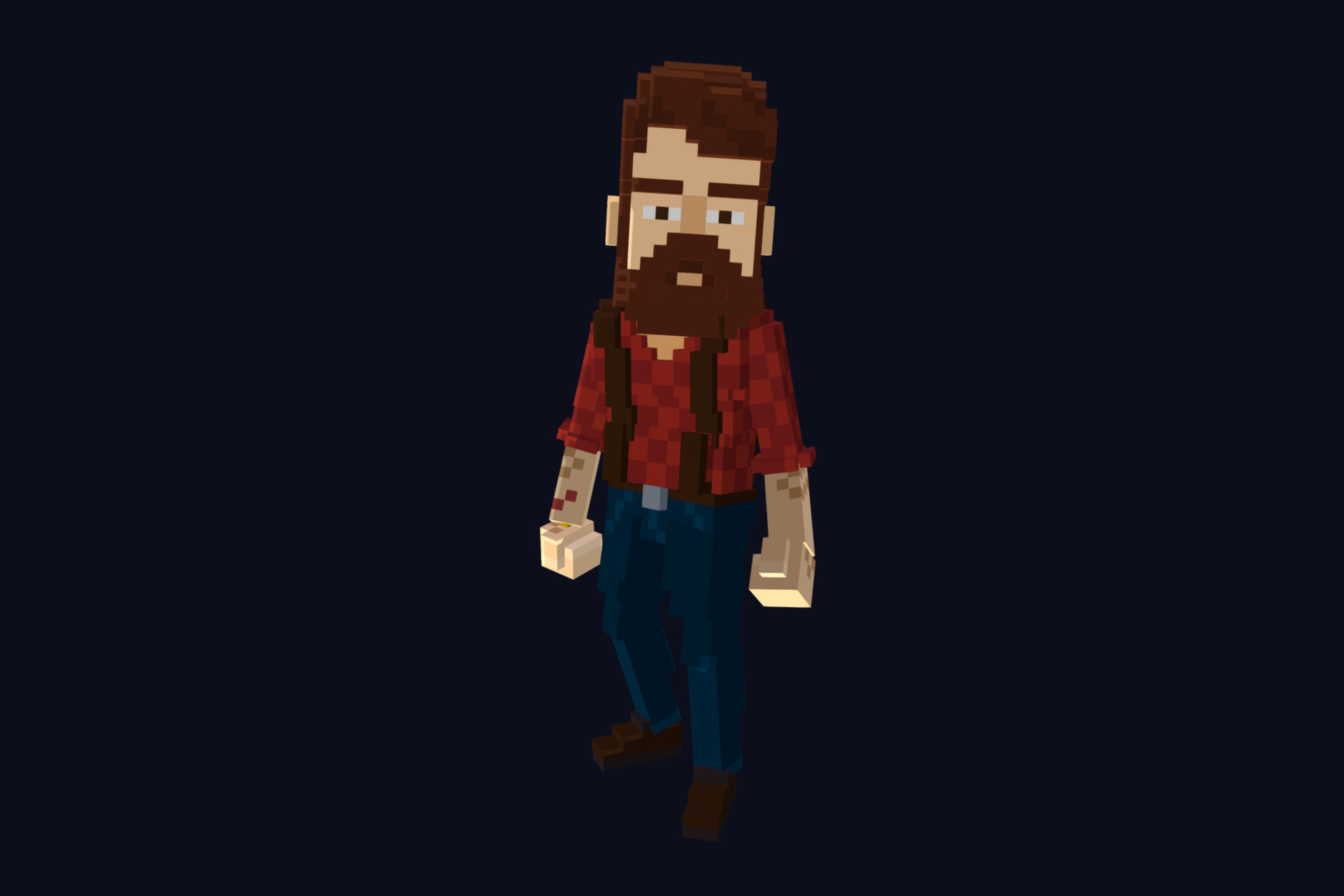 Voxel 3D Character - WoodCutter Model | Characters | Unity Asset Store