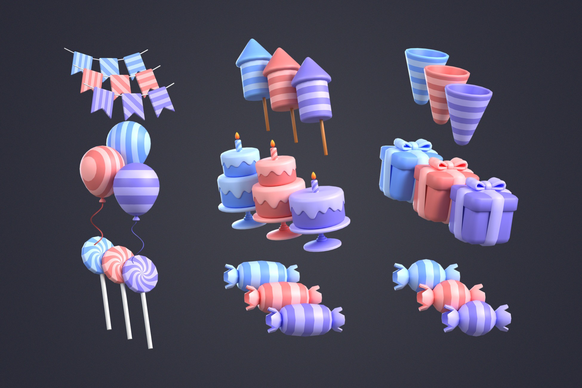 Birthday Pack | 3D Props | Unity Asset Store