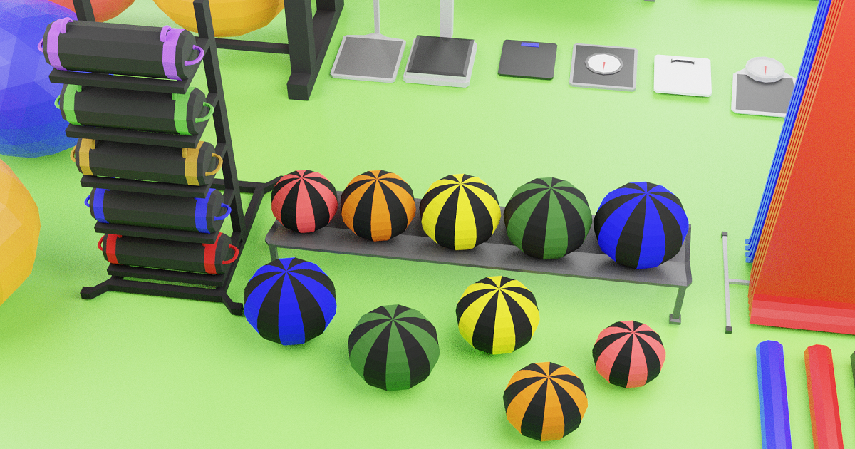 Low Poly Gym-Fitness Equipments | 3D Interior | Unity Asset Store