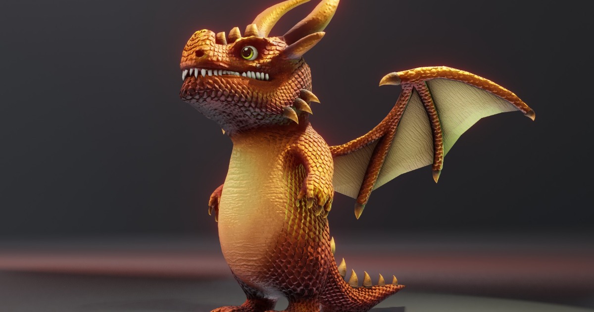 Cartoon Bronze Dragon Rigged Low-poly 3D Model | 3D Creatures | Unity ...