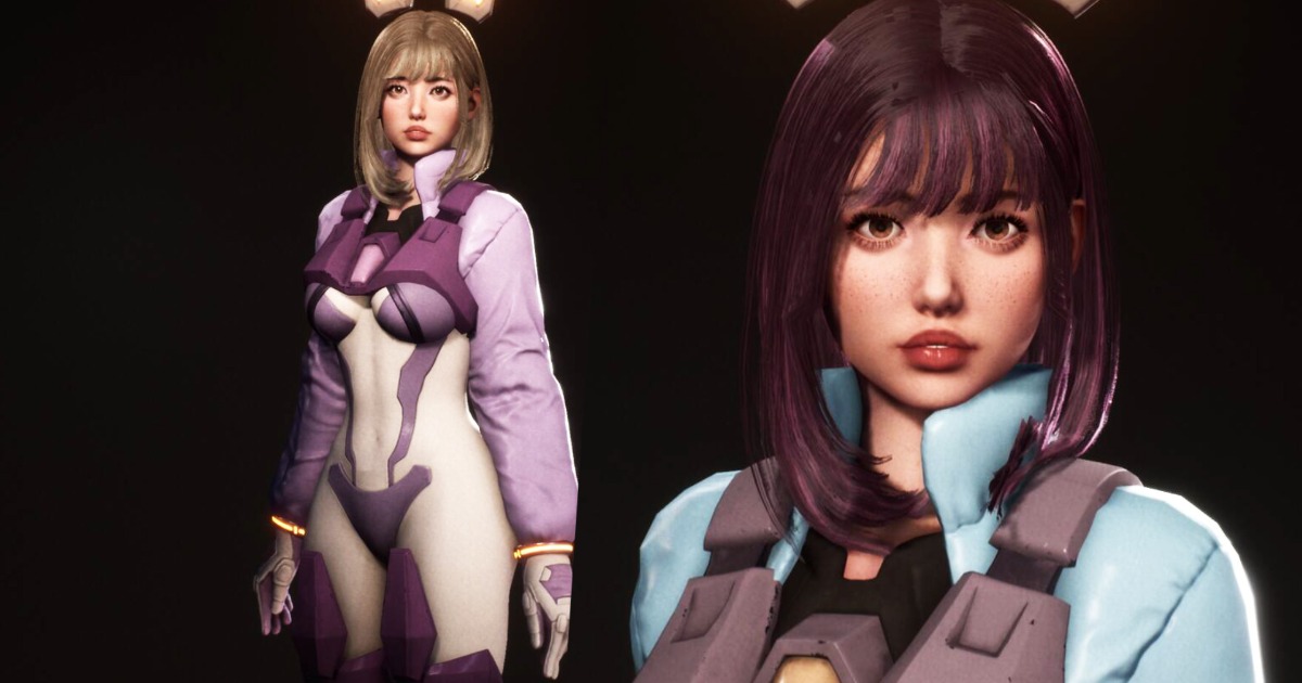 F2 Cyber Bunny Luna - HDRP / URP | 3D Characters | Unity Asset Store