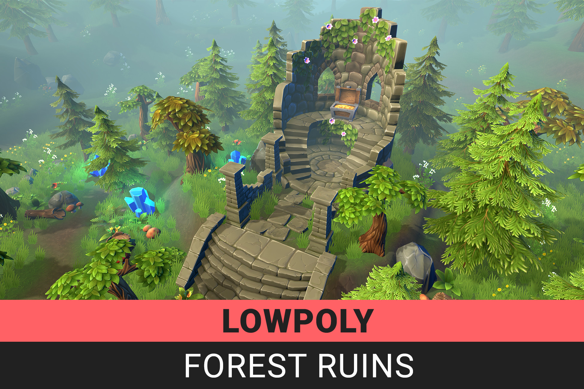 Lowpoly Forest Ruins | 3D Fantasy | Unity Asset Store