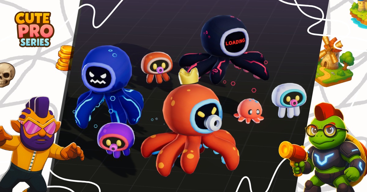 Octopus Evolution Pack Cute Pro Series | 3D Creatures | Unity Asset Store