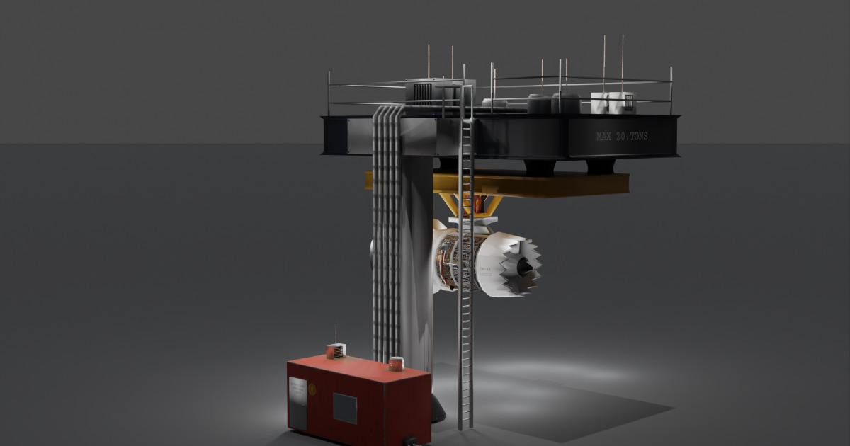 Jet Engine Test Stand Vol2 | 3D Props | Unity Asset Store