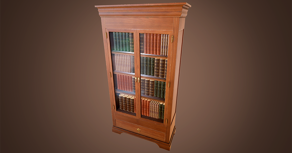 Vintage Bookcase and Books | 3D Furniture | Unity Asset Store