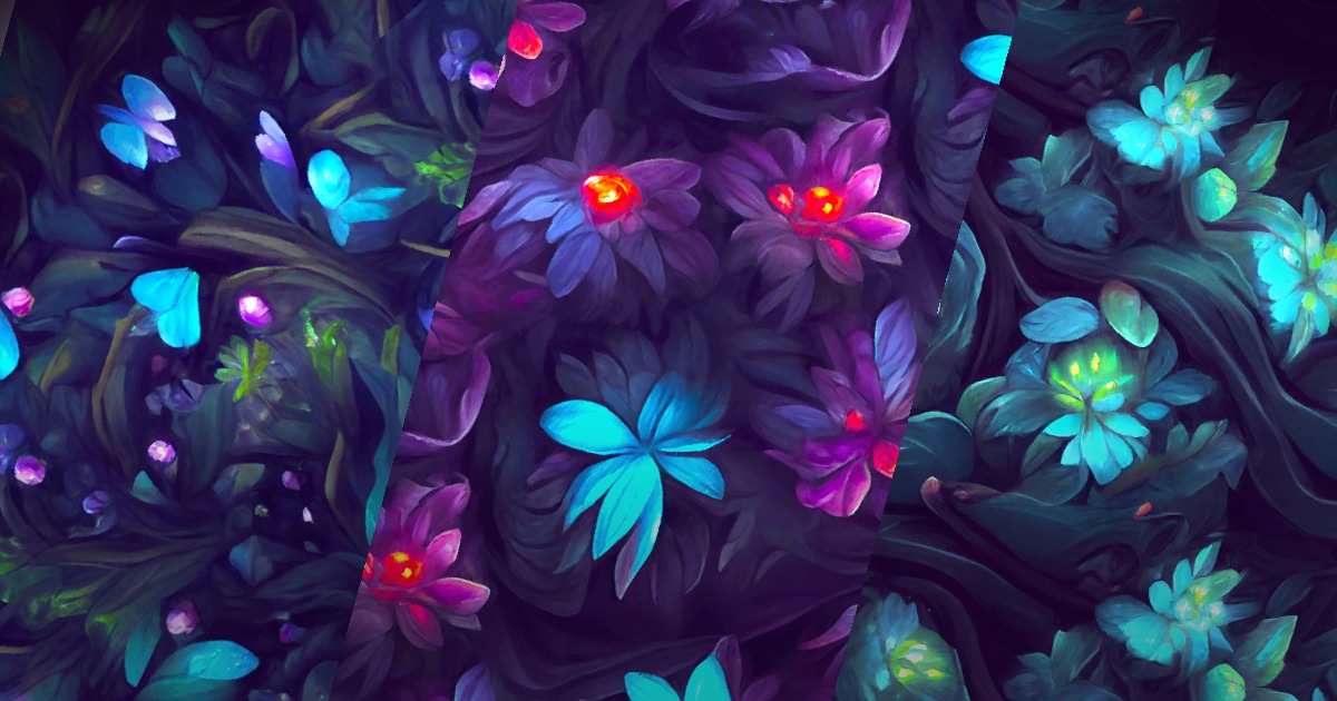 Dark Forest Flowers -- 20 TEXTURES -- (Hand-painted, Tileable) #3 | 2D ...