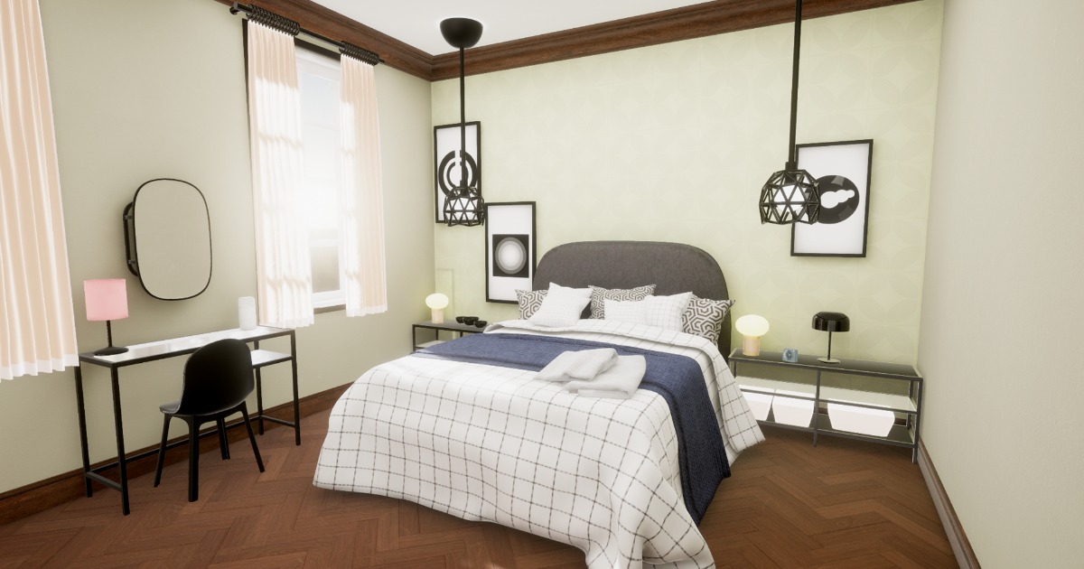 Complete Bedroom: Peace and Elegance | 3D Interior | Unity Asset Store