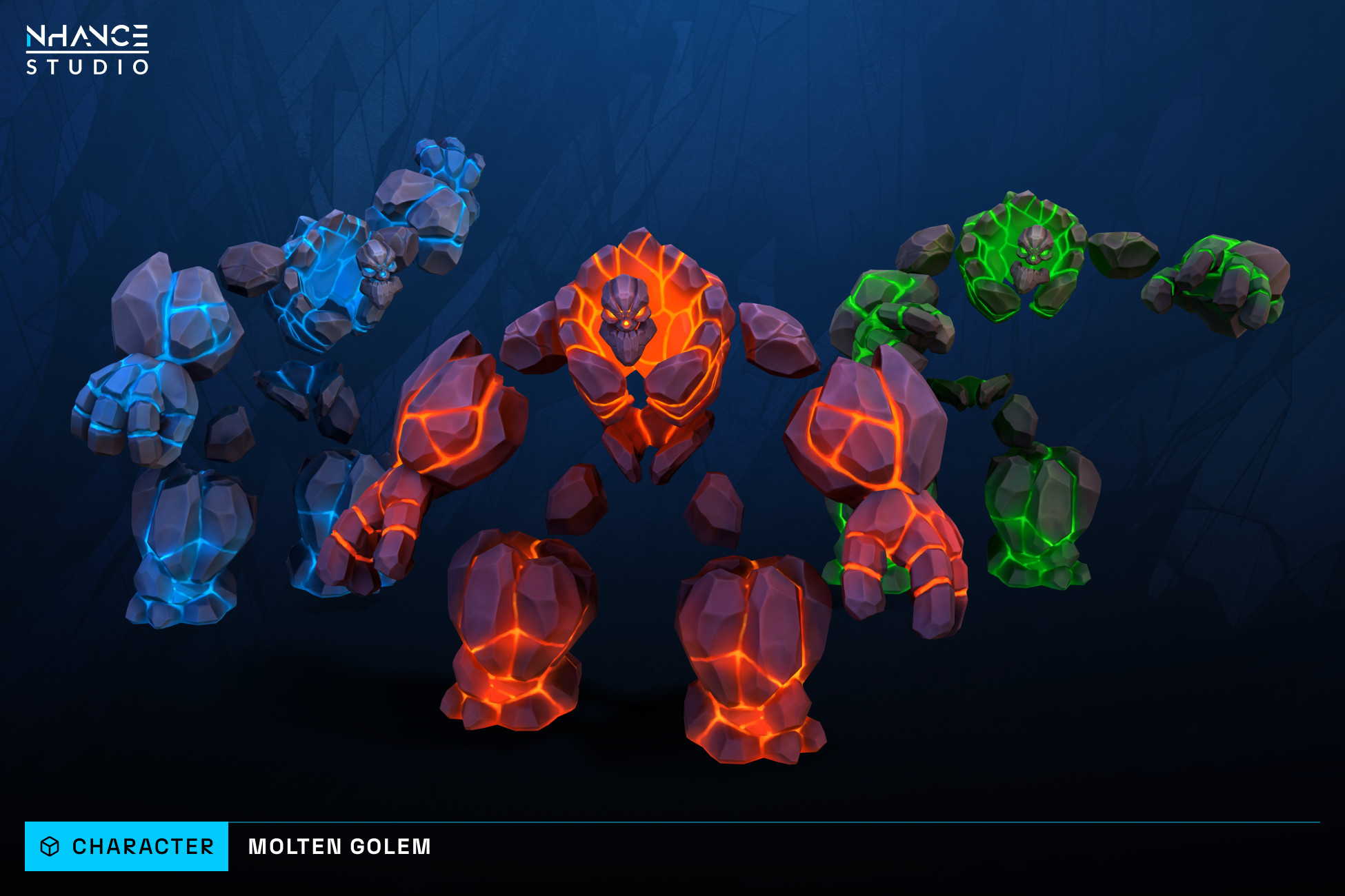 Stylized Fantasy Molten Golem | 3D キャラクター | Unity Asset Store