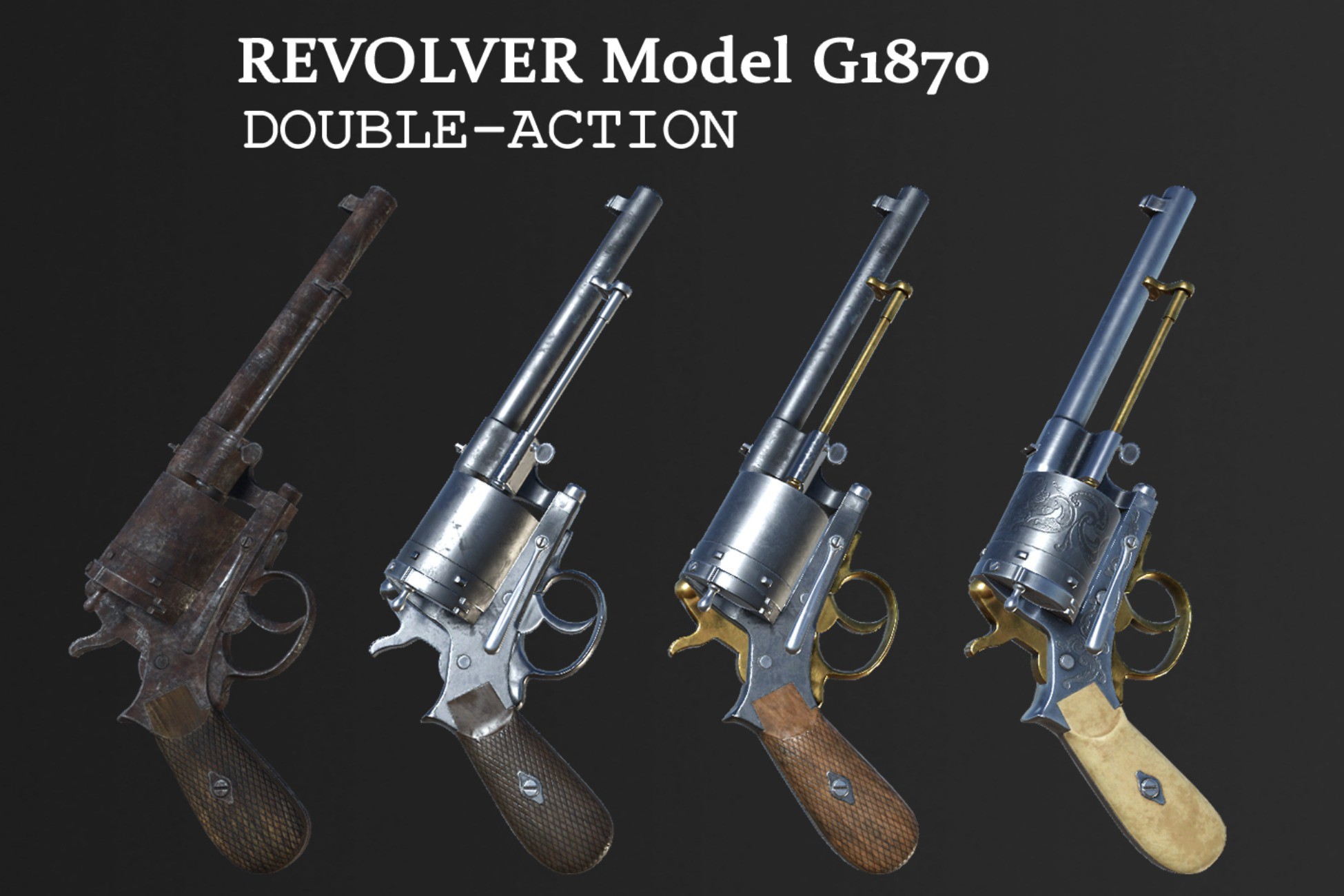 Revolver "Gasser" M1870 | 3D 枪支 | Unity Asset Store