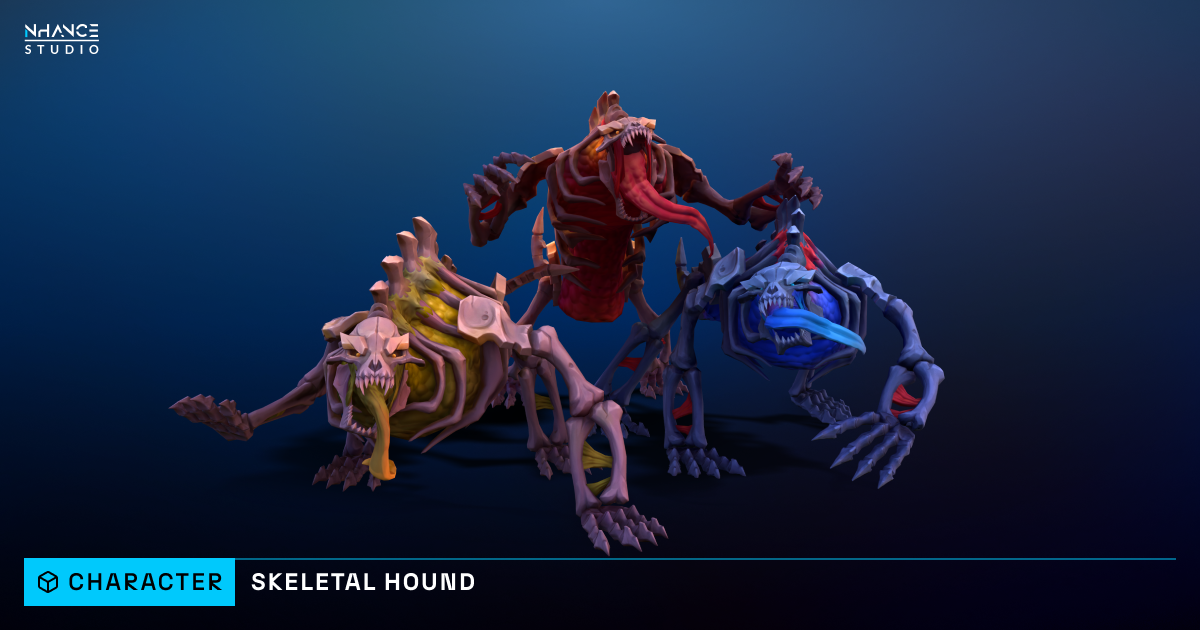 Stylized Fantasy Skeletal Hound | 3D Characters | Unity Asset Store