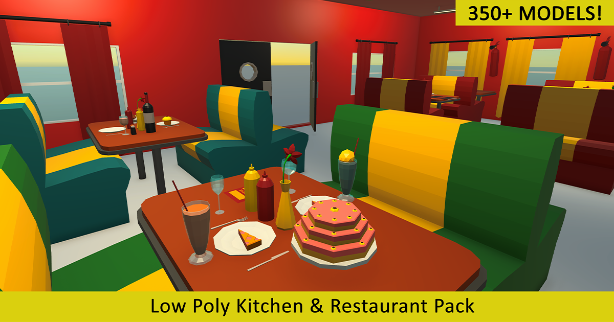 Low Poly Kitchen and Restaurant Pack | 3D Props | Unity Asset Store