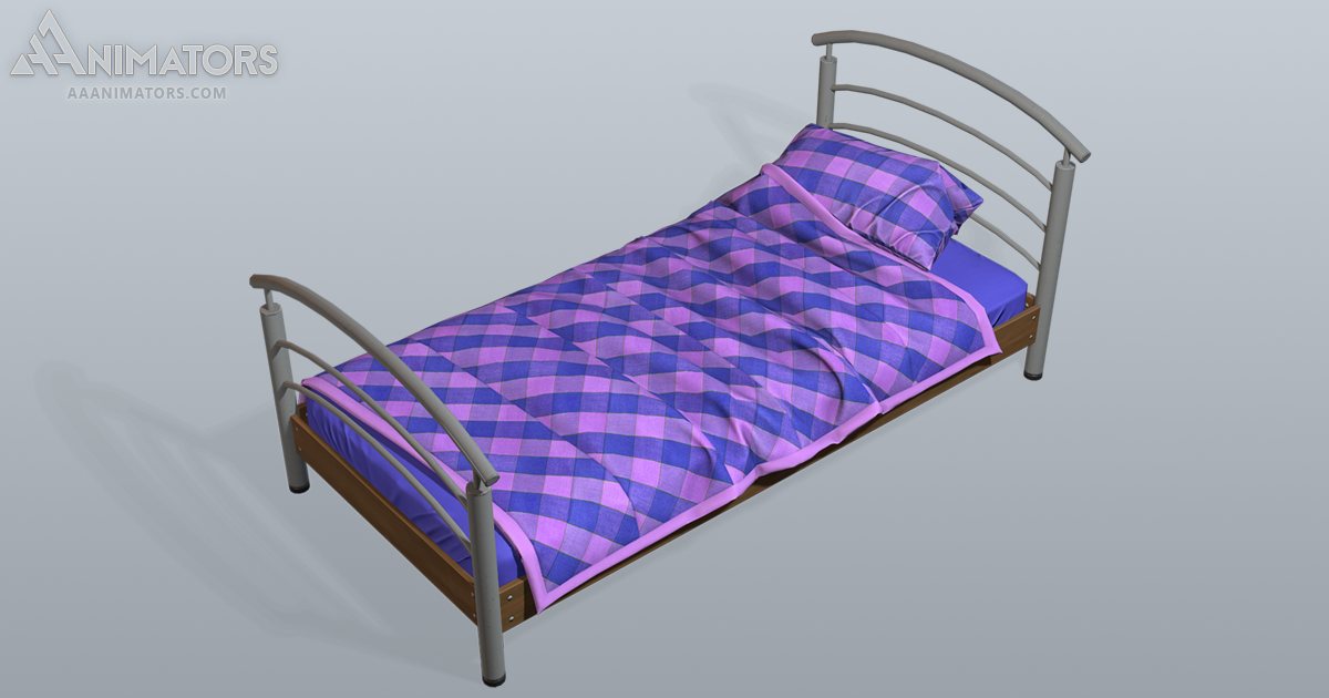 Low Poly Double Bed 03 | 3D Furniture | Unity Asset Store