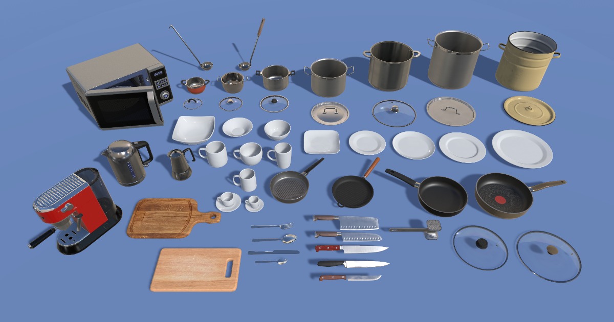 Kitchenware Set and Appliances | 3D Props | Unity Asset Store