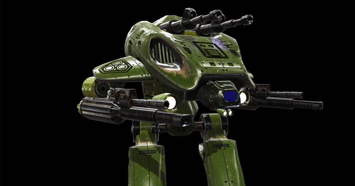 Medium combat robot with machine guns | 3D 로봇 | Unity Asset Store