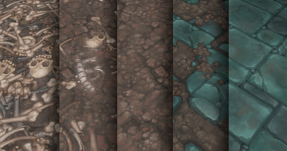 Stone Dirt Bones Texture Pack 17 Hand Painted | 2D Textures & Materials ...