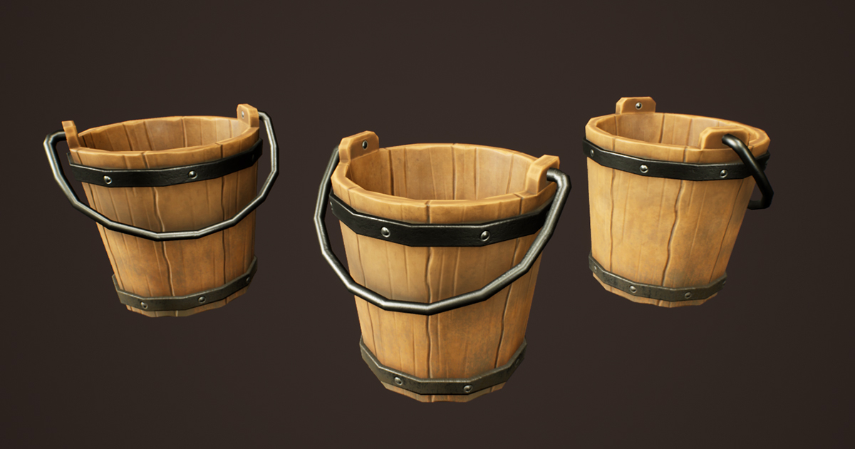 Stylized Western Wooden Bucket | 3D Tools | Unity Asset Store