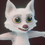 Stylized Arctic Fox 3D Model (Low-Poly, Game-Ready, Animated, Built-In)
