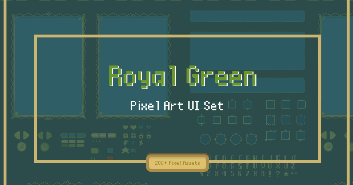 Royal Green Animated Pixel GUI | 2D GUI | Unity Asset Store