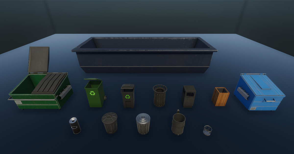 Metropolis Pack: Trash Containers | 3D Props | Unity Asset Store