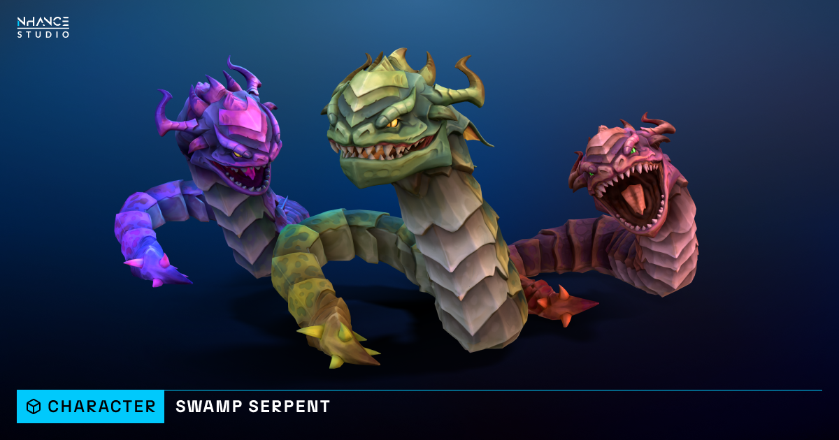Stylized Fantasy Swamp Serpent | 3D 角色 | Unity Asset Store