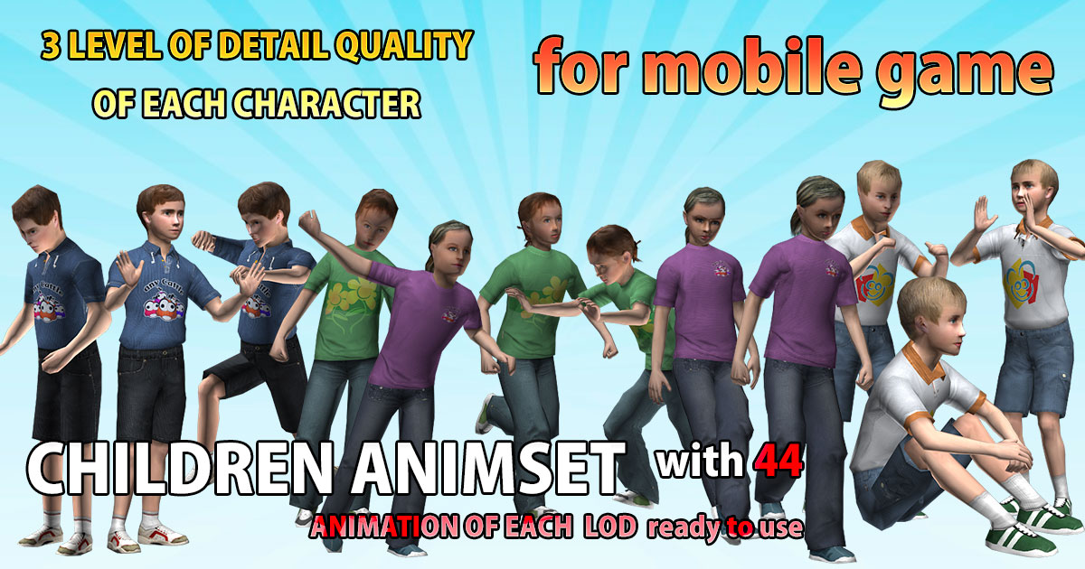 Childrens Animset | 3D | Unity Asset Store