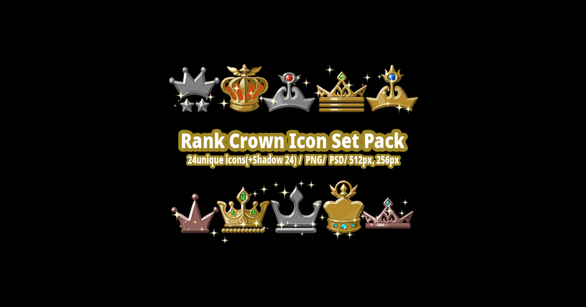 Rank Crown Icon Set Pack | 2D Icons | Unity Asset Store