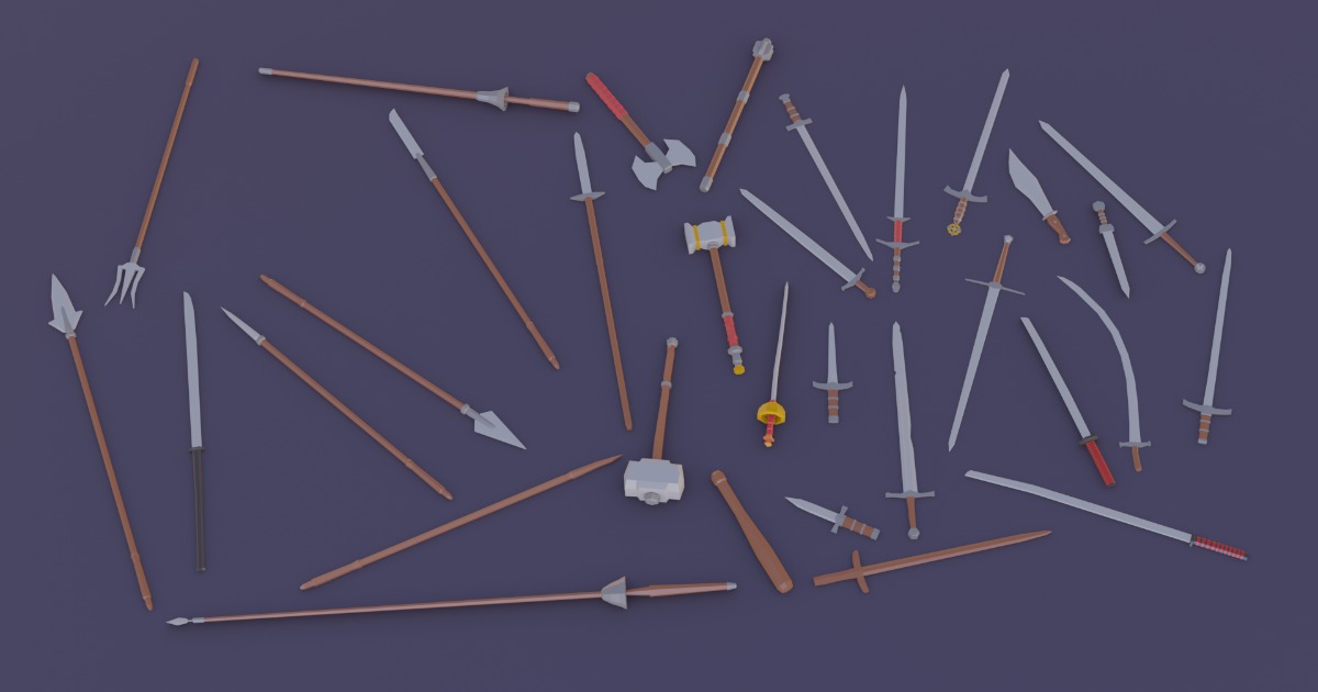 Low Poly - Medieval Weapons | 3D Weapons | Unity Asset Store
