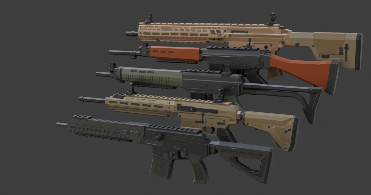 Low Poly DMR Weapon Pack 3 | 3D Guns | Unity Asset Store