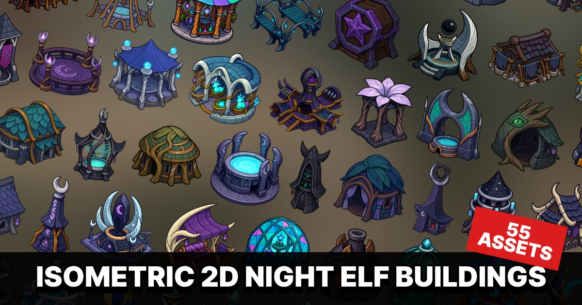 Stylized Night Elf RTS Building Pack for Fantasy Strategy and RPG Games ...