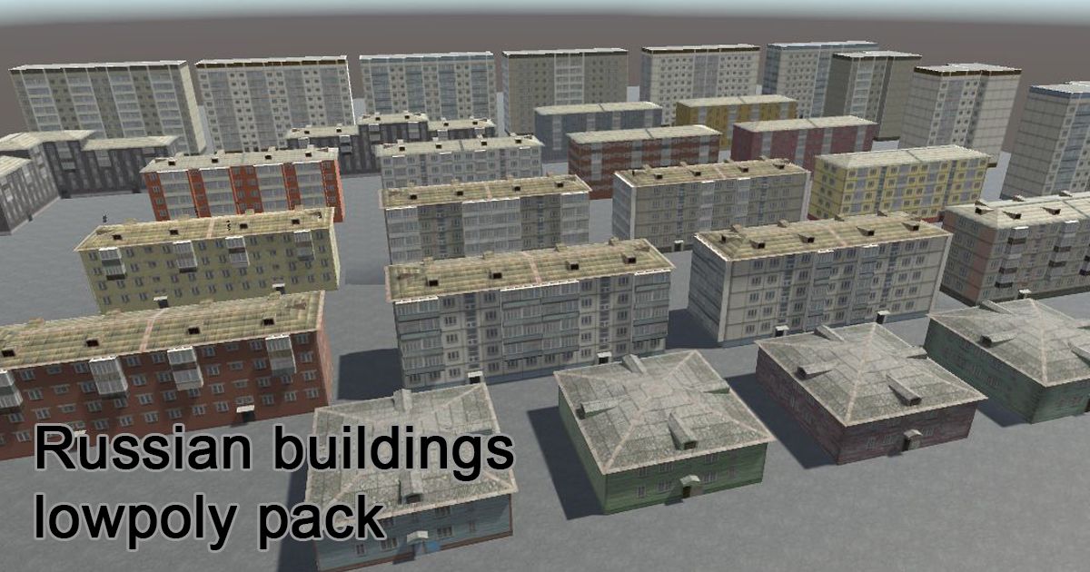 Russian buildings lowpoly pack | 3D Urban | Unity Asset Store
