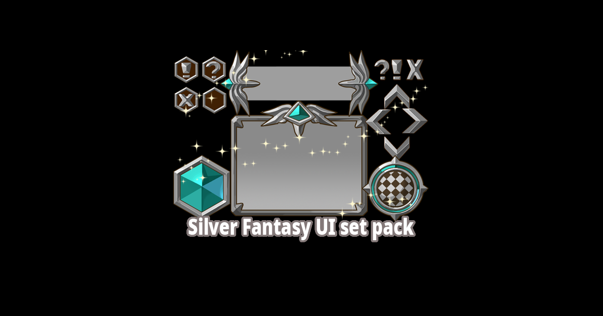 Silver Fantasy UI Set Pack | 2D Icons | Unity Asset Store