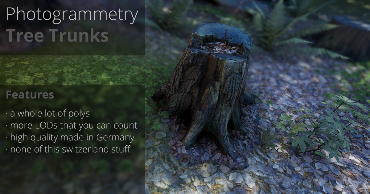 3D-Scanned, Photo-Grammetry Tree Trunks | 3D Trees | Unity Asset Store