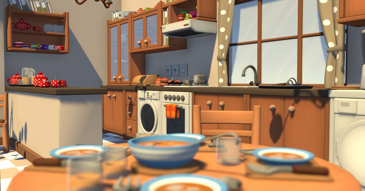 Cozy Cartoon World Kitchen | 3D Interior | Unity Asset Store