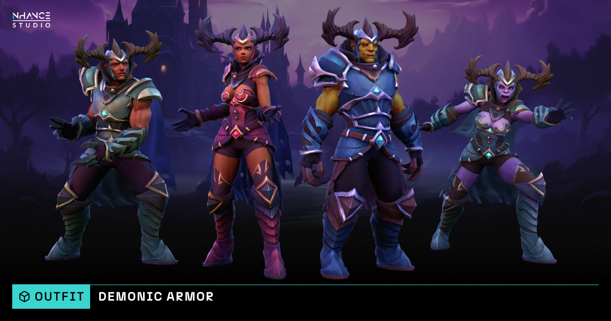 Stylized Fantasy Demonic Armor Outfit | 3D Humanoids | Unity Asset Store