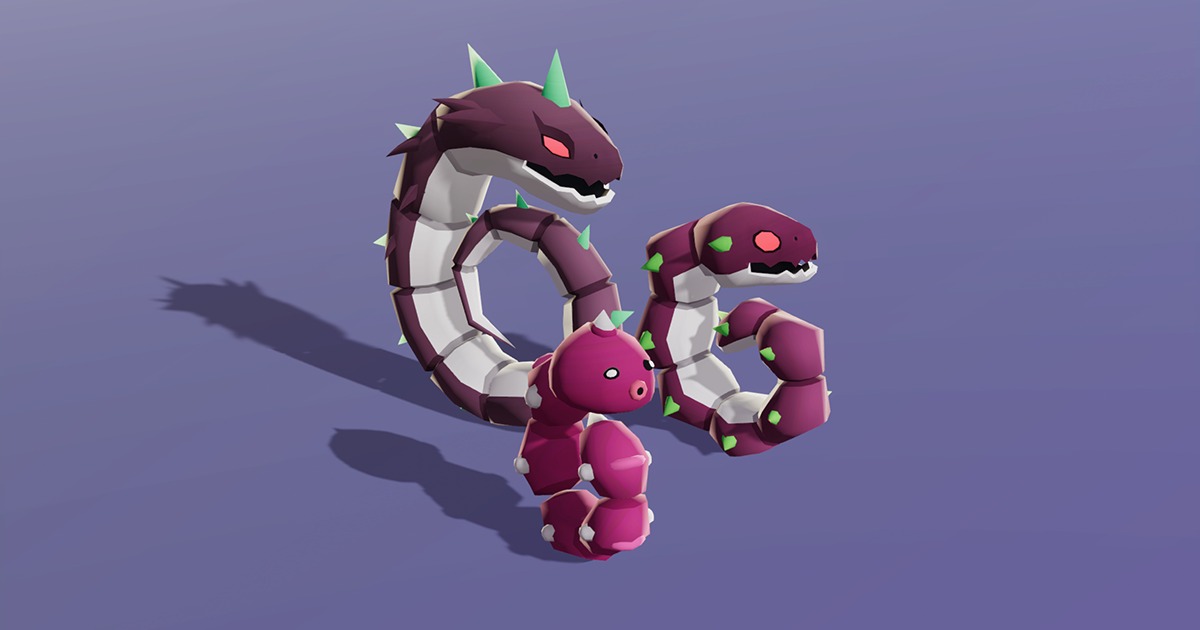 Worm Rot Creep Evolution Pack Cute Series | 3D Creatures | Unity Asset ...
