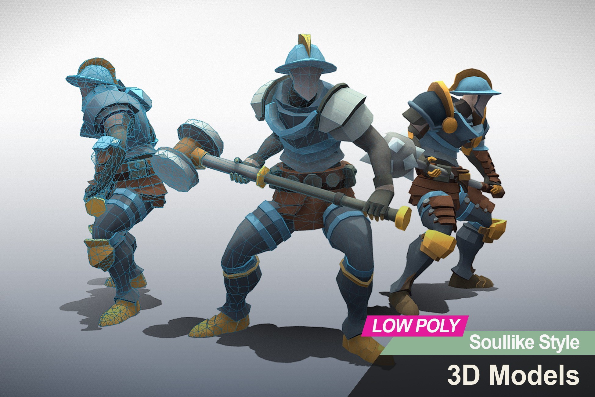 [Soullike Style] Hammerman 3D Models | Characters | Unity Asset Store