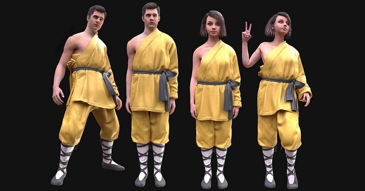 Collection 39 - Man/Woman in Martial Outfits - Rigged | 3D Characters ...