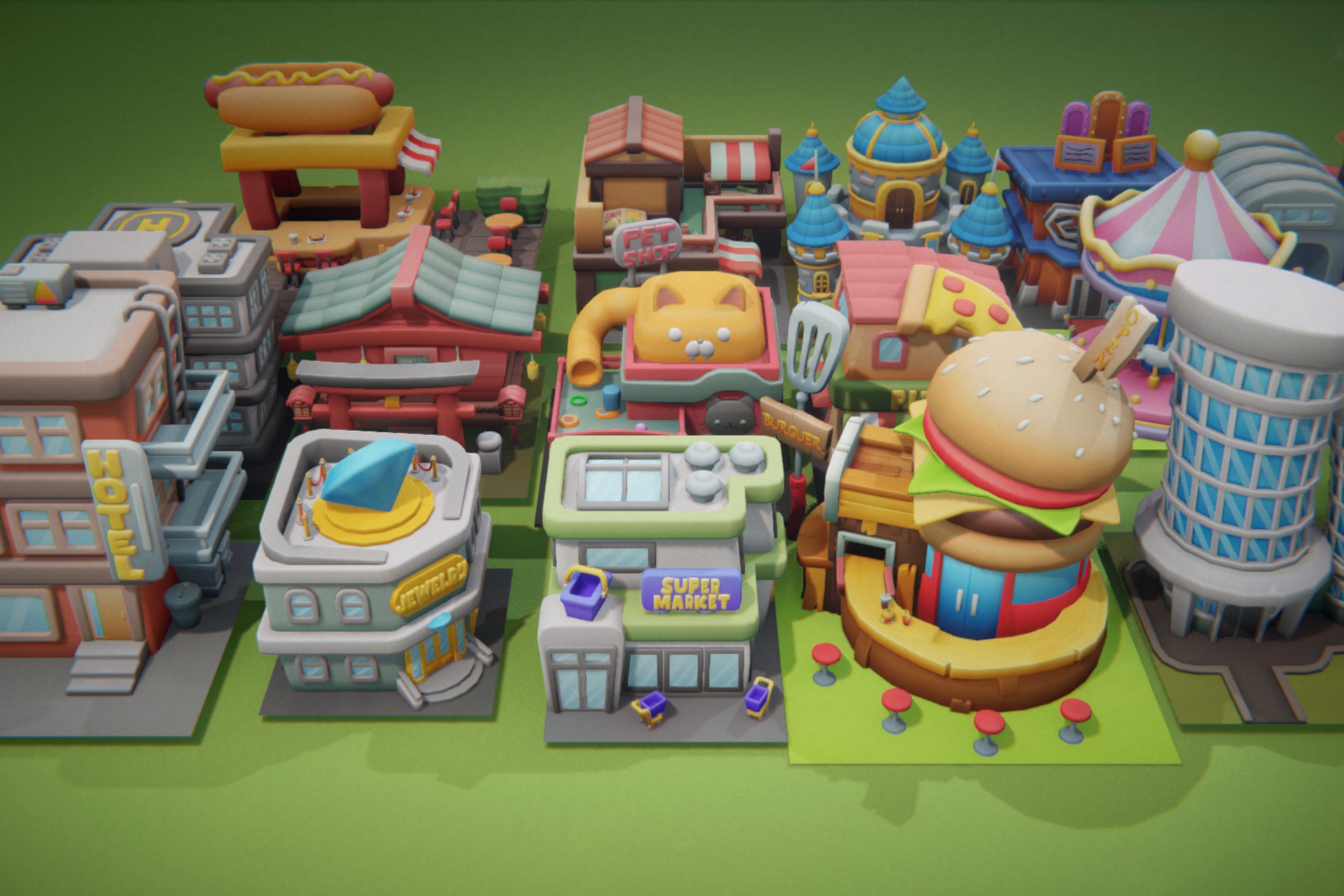 15 Buildings Level Up Pack - 75 levels | 3D Props | Unity Asset Store