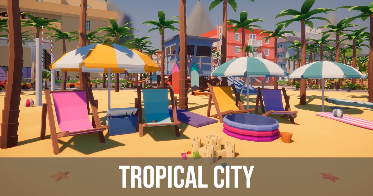 Low Poly Tropical City | 3D Urban | Unity Asset Store