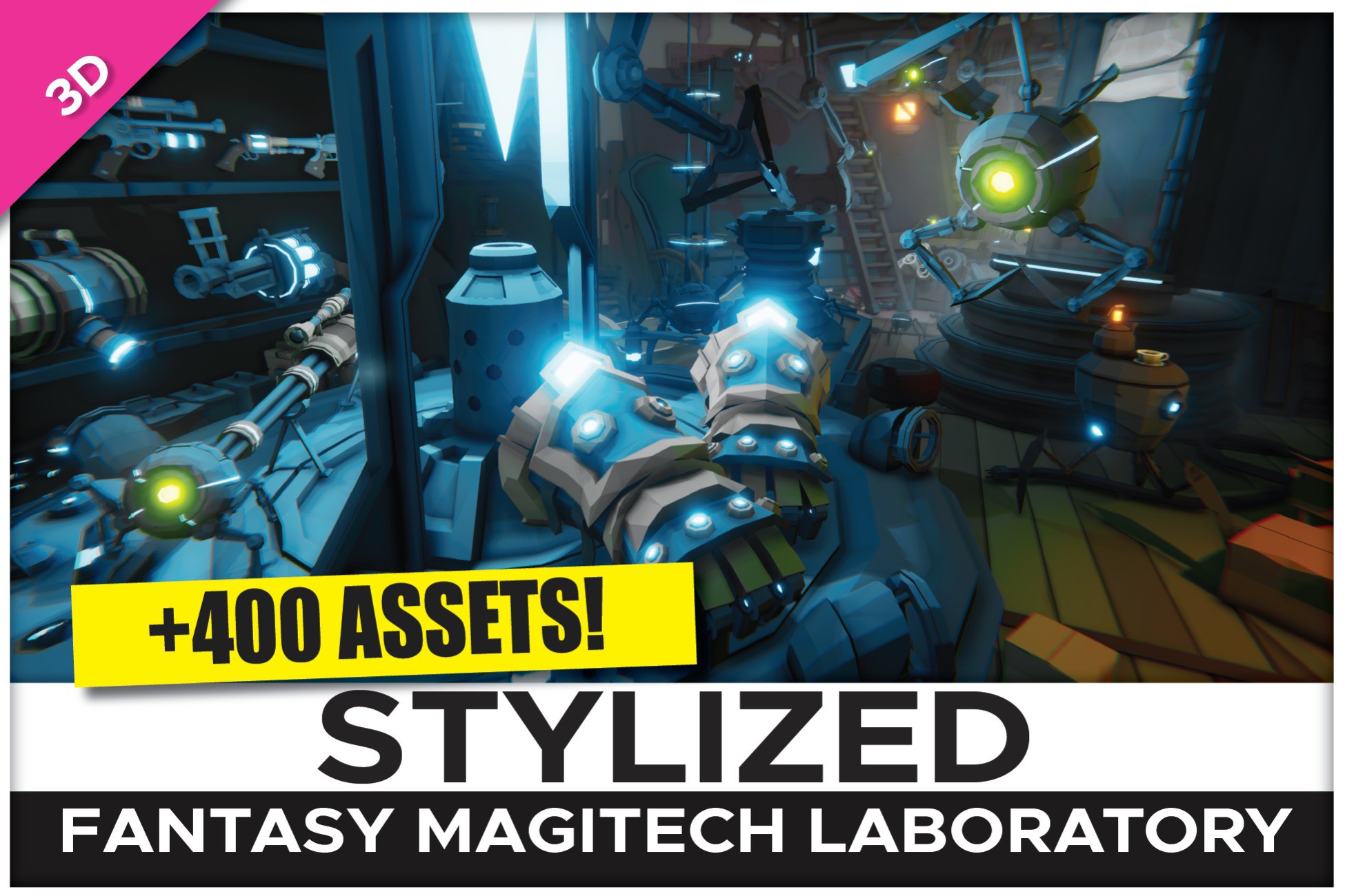 STYLIZED Fantasy Magitech Laboratory - Low Poly 3D Art | 3D Interior | Unity Asset Store