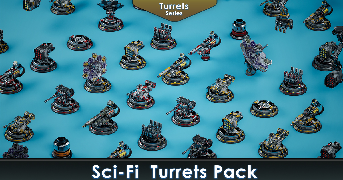 Sci-Fi Turrets pack 1 | 3D Characters | Unity Asset Store