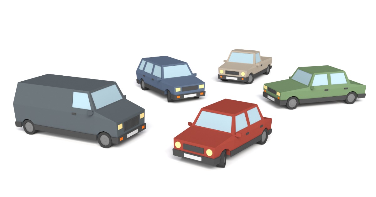 Low Poly Downtown Cars Pack | 3D 지상 | Unity Asset Store