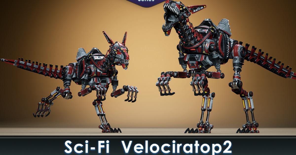 Sci-Fi Velociraptor 2 | 3D Characters | Unity Asset Store