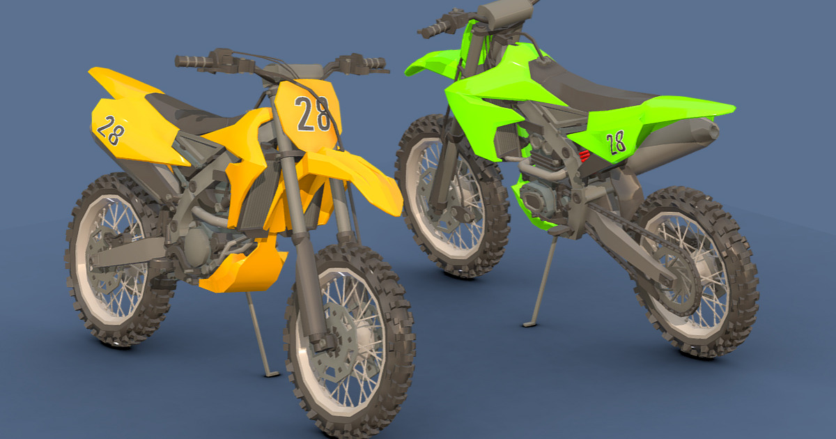 Low-Poly Motorcycle # 9 | 3D Land | Unity Asset Store