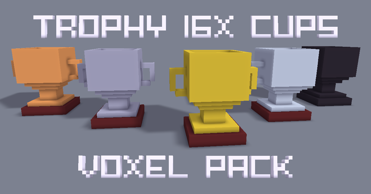 Trophy 16x Cups Voxel Pack | 3D Props | Unity Asset Store