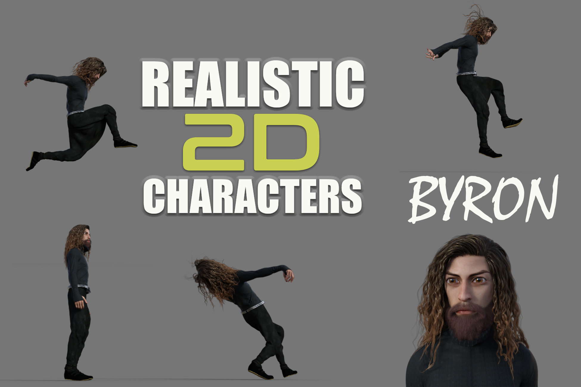 Realistic 2D characters - Byron | 2D キャラクター | Unity Asset Store